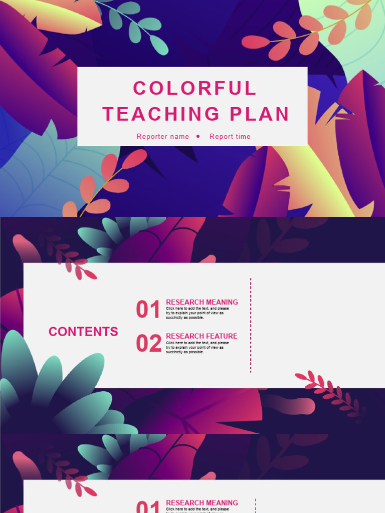 Colorful Teaching Plan: Reporter Name Report Time | PDF