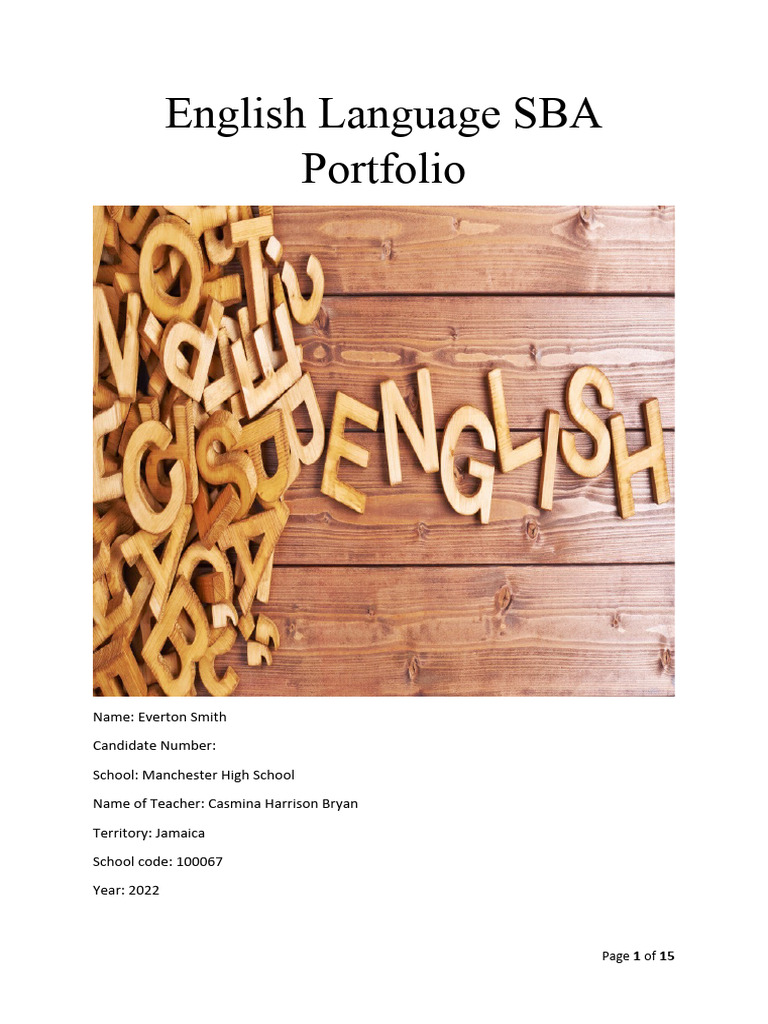 English Language SBA Portfolio | PDF