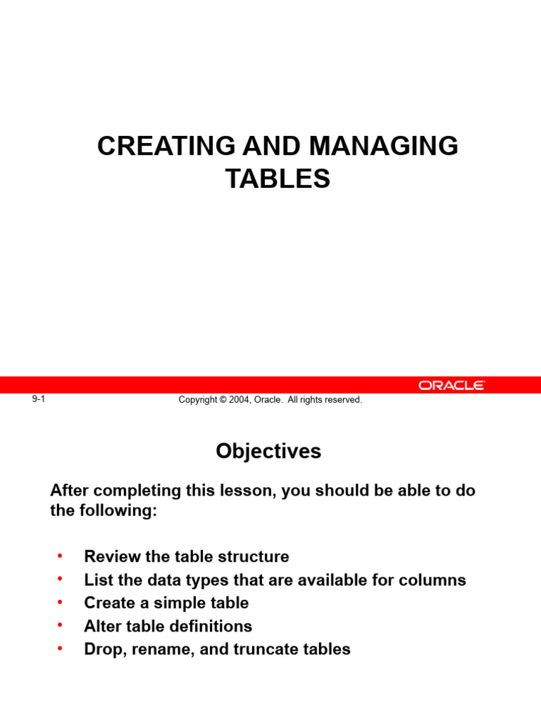 Lab 2-1 Creating - and - Managing - Tables | PDF | Table (Database ...