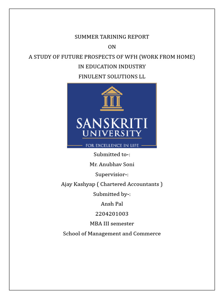 Finulent Solutions: WFH in Education Report | PDF | Solar Energy ...
