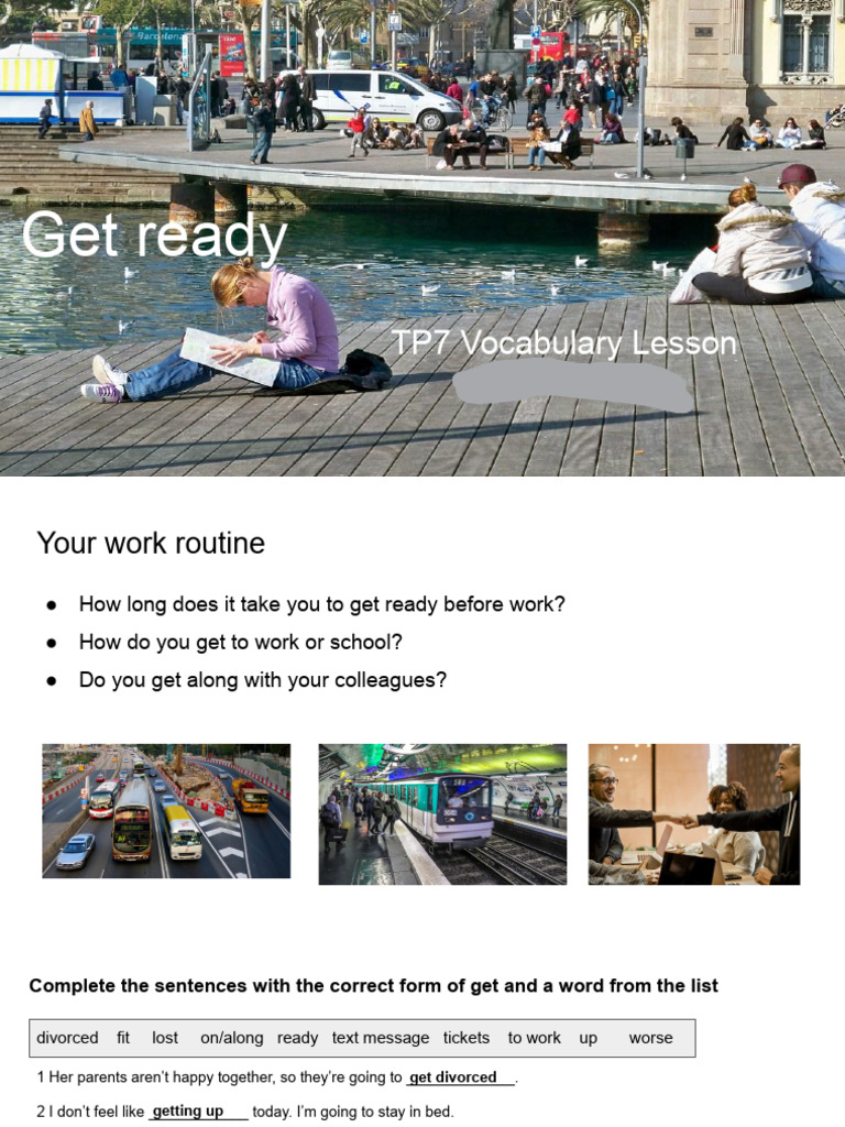 TP7 Vocabulary: Getting Ready for Work | PDF | Wellness