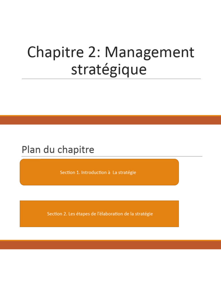 Chapitre 2 Management Stratégique Modifié 2023 | PDF