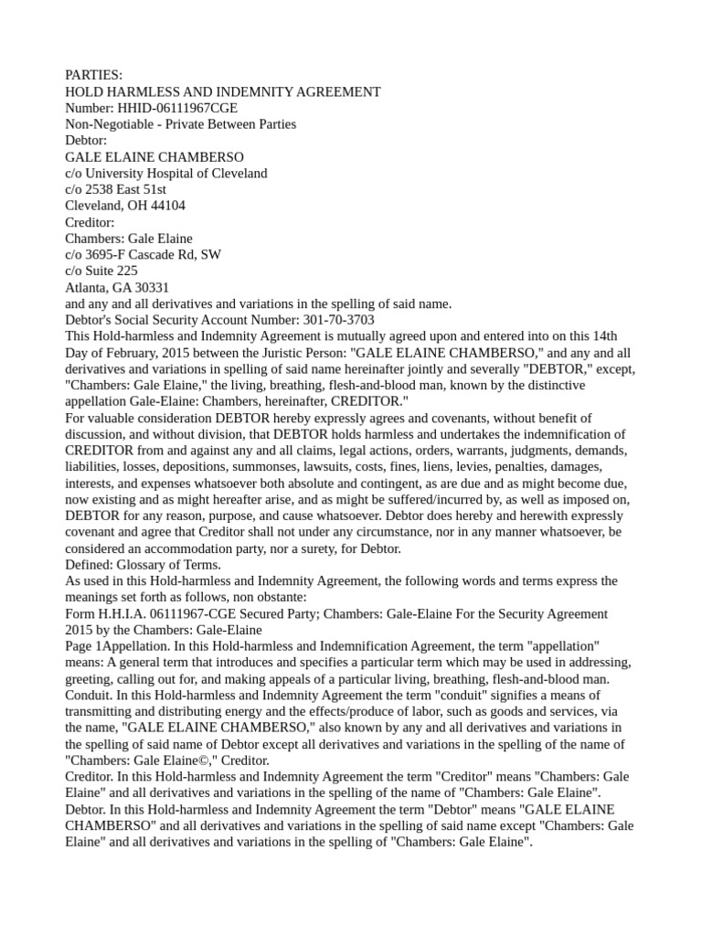 Hold Harmless and Indemnify | PDF | Indemnity | Private Law