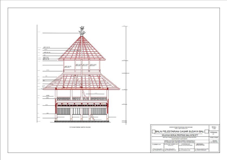Gambar Kerja Gerbang Istana Asi Mbjo - 005 | PDF