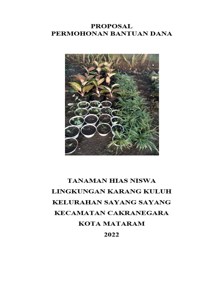 Proposal Tanaman Hias Niswa | PDF
