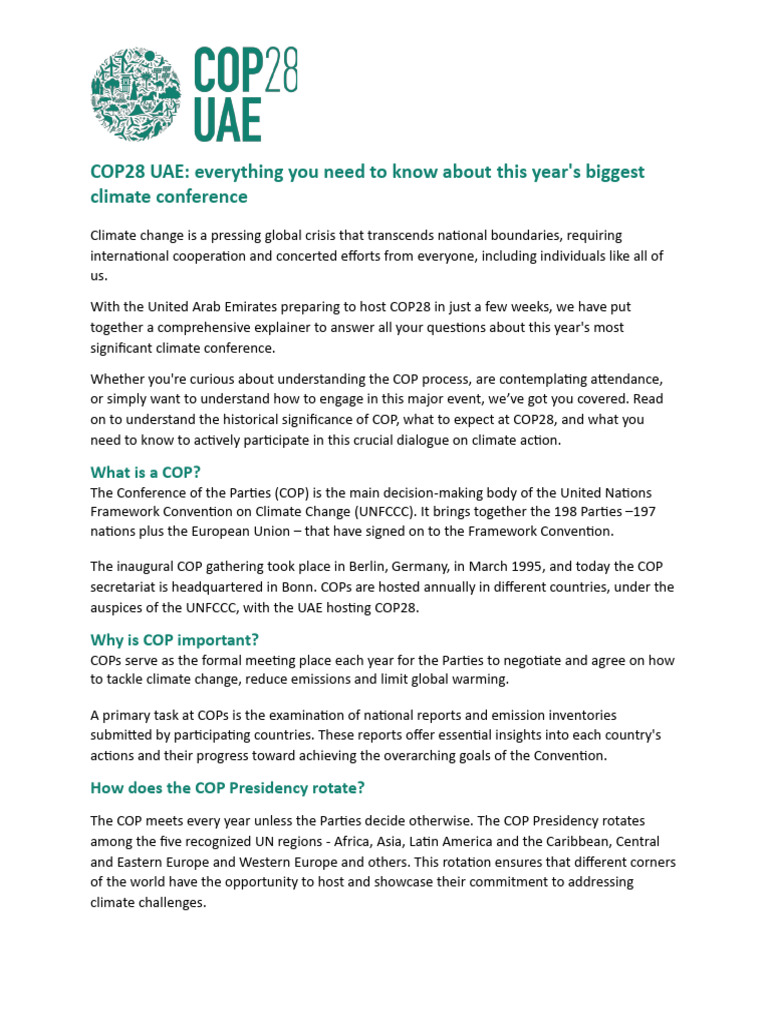 COP28 Everything You Need To Know EN AR | PDF | United Nations ...