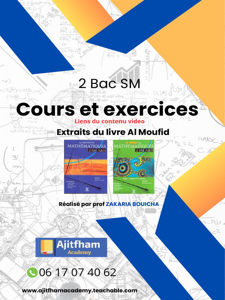 Cours Et Exercices Corrigés Maths 2 Bac SM Prof Zakaria Bouicha Final | PDF | Facebook | Réseau ...