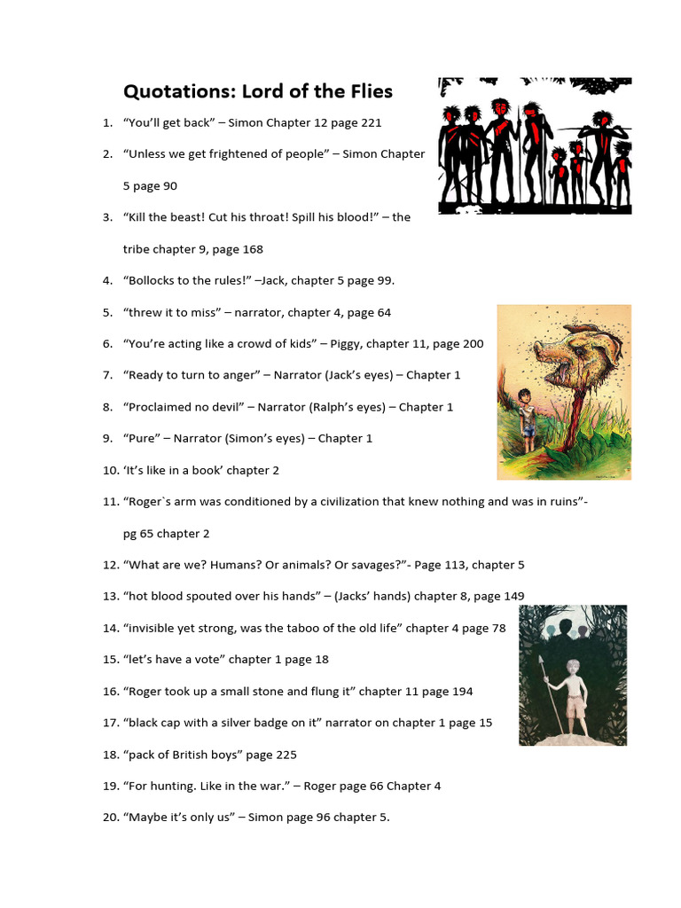 Lord of The Flies Key Quotations | PDF