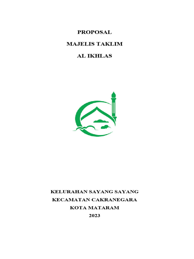 Proposal Majelis Taklim Al Ikhlas | PDF