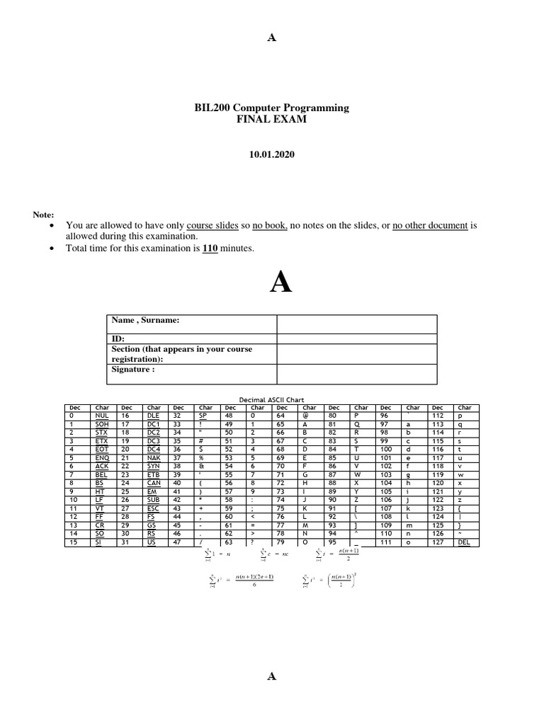 Previous Years Bil200 Final Exam | PDF | Computer Architecture ...