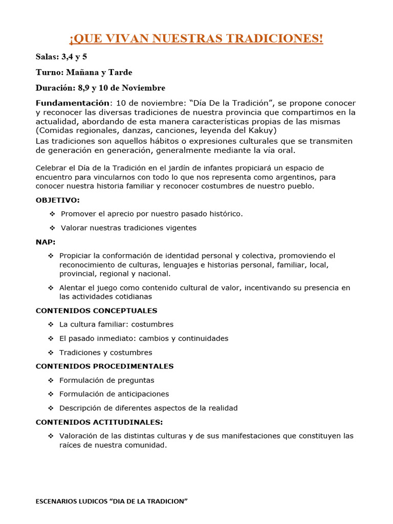 Que Vivan Nuestras Tradiciones | PDF | Tradiciones