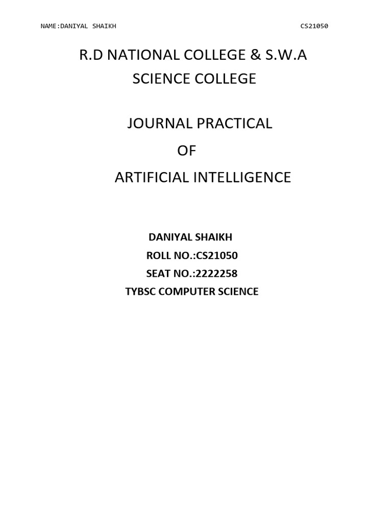 Ai Journal | PDF | Computers