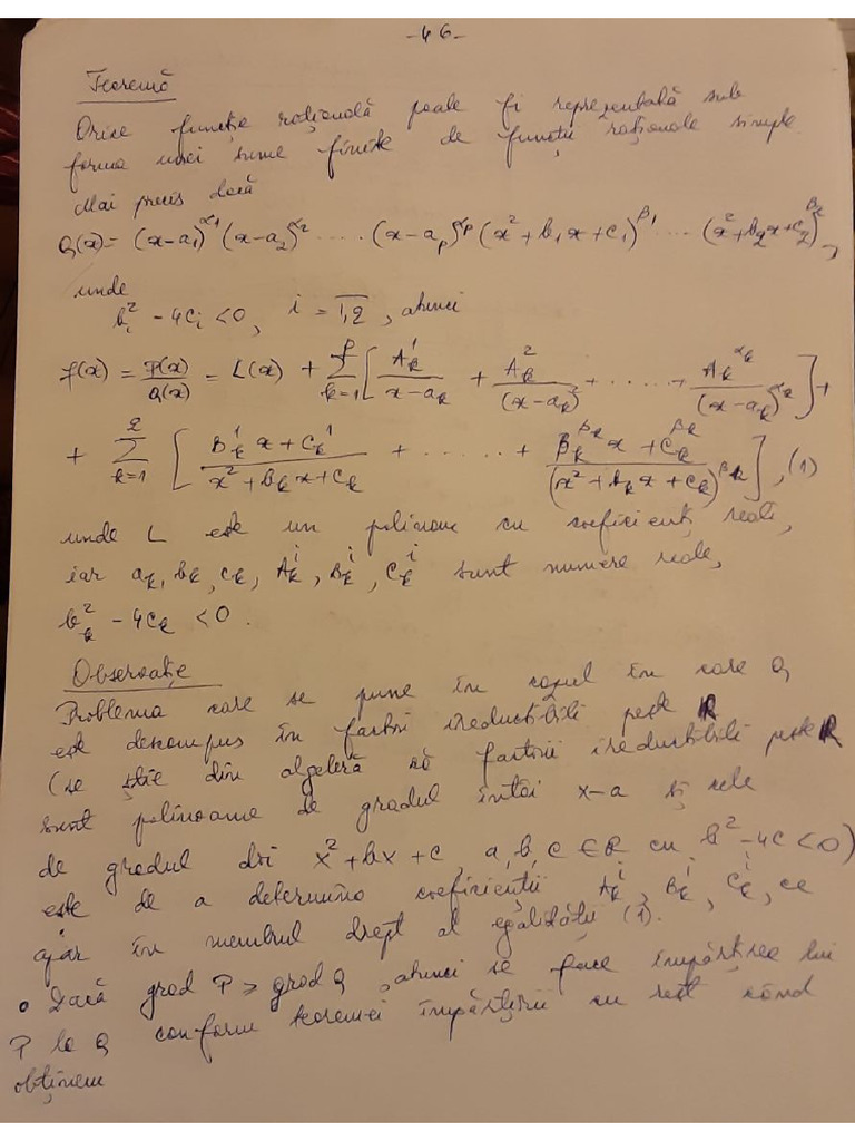 Teorema de Descompunere in Fracții Simple | PDF