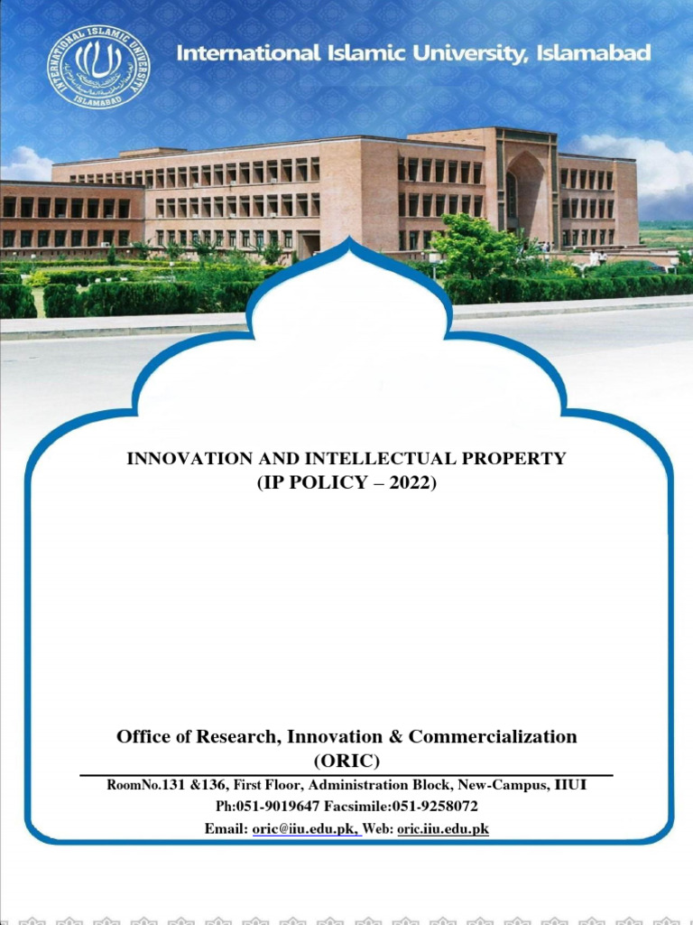 IIU IP Policy 2022 26052023 | PDF | Intellectual Property | Non ...