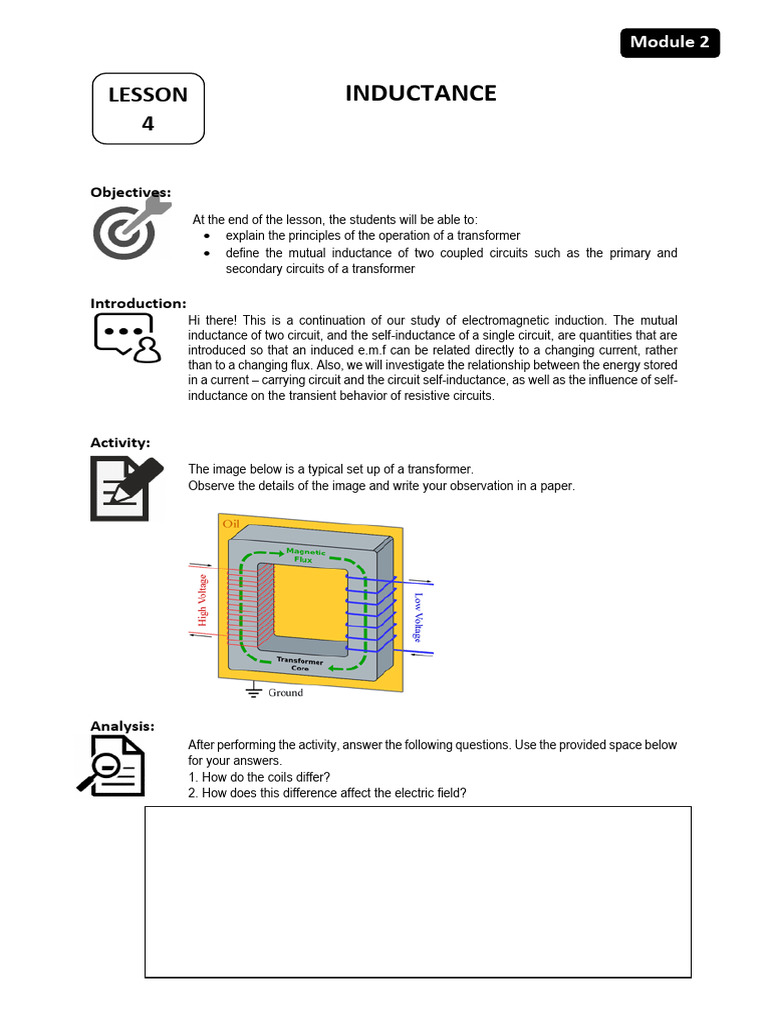module2.lesson4 | PDF | Inductance | Transformer