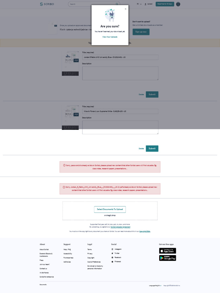 Upload A Document - Scribd | PDF | Scribd | World Wide Web