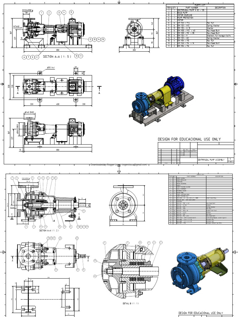 Centrifugal Pump Assembly Guide | PDF | Washer (Hardware) | Turbomachinery