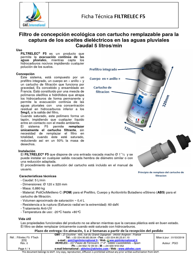 FILTRELEC F5 FTech ES Actif | PDF | Filtración | Química