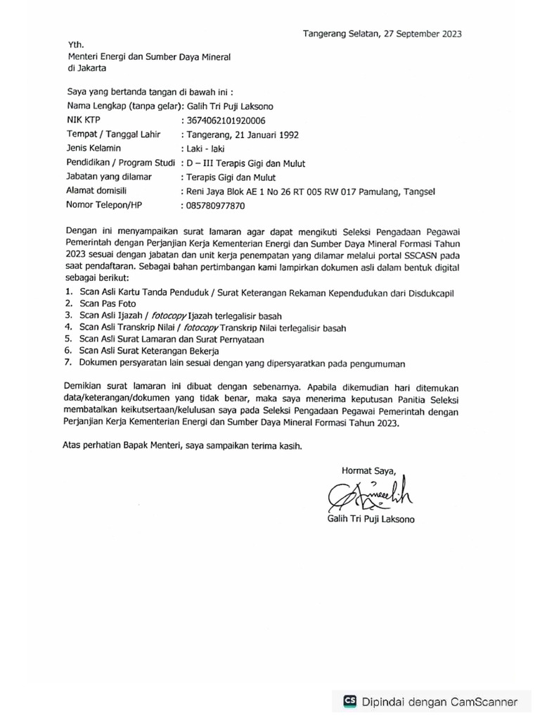 Surat Galih (1) Benar | PDF