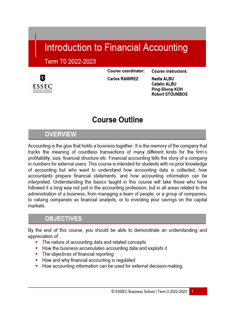 T0 2022-2023 MS FA - Course Outline | PDF | Corporations | Economies