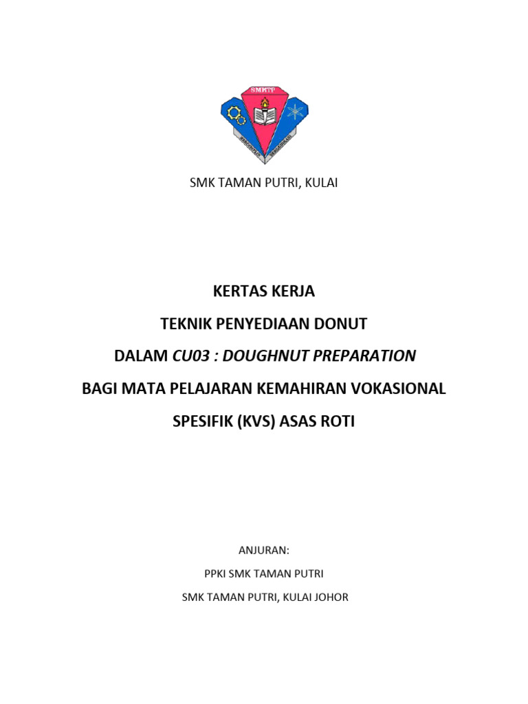 Kertas Kerja Teknik Penyediaan Donut | PDF