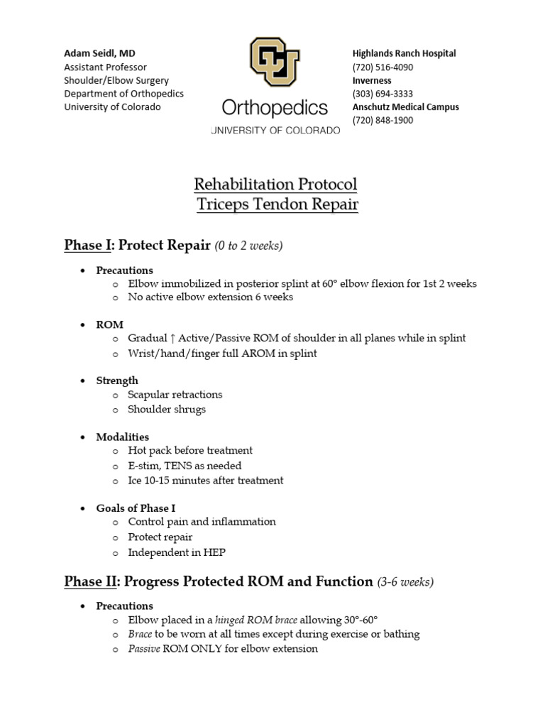 Triceps Tendon Repair 10 18 19 | PDF