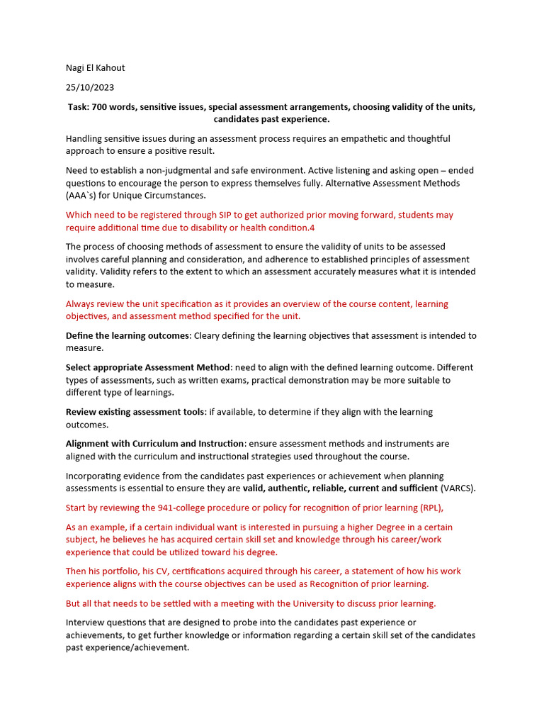 Task 1b | PDF | Educational Assessment | Validity (Statistics)