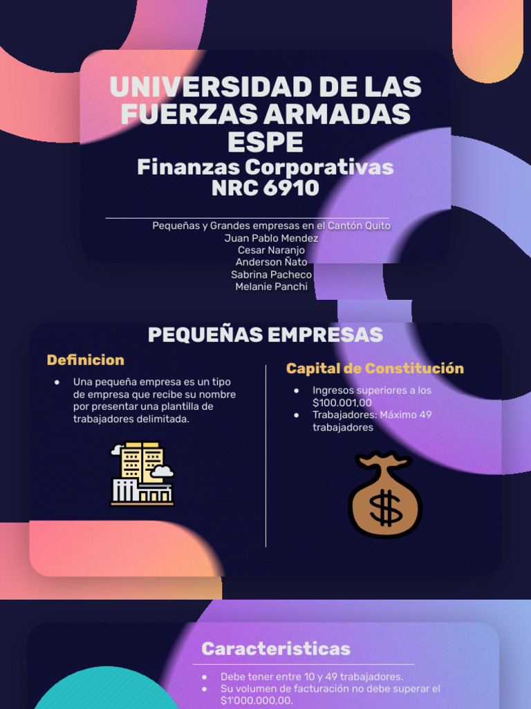 Grupo2_Pequeñas y grandes empresas en el Cantón Quito | PDF | Pequeñas y medianas empresas ...