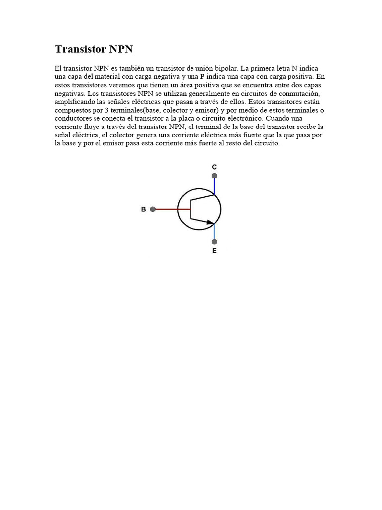 Transistores NPN y PNP: Guía Básica | PDF