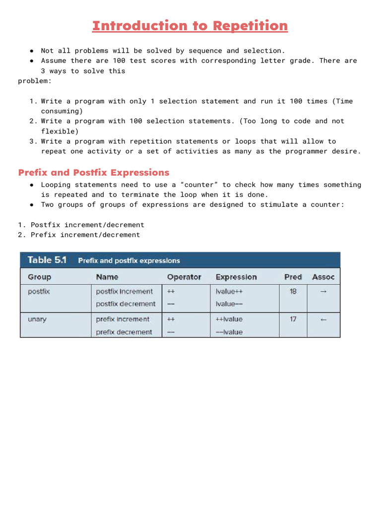 C++ - LOOPING and REPETITION | PDF | Control Flow | Boolean Data Type C++ - LOOPING and REPETITION | PDF | Control Flow | Boolean Data Type