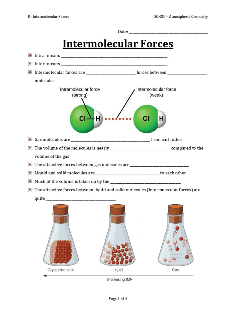 08 - Intermolecular Forces | PDF | Intermolecular Force | Chemical Polarity