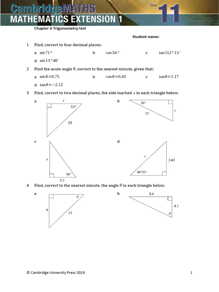 Chapter 6 Test - Edited | PDF | Geometry | Mathematical Analysis
