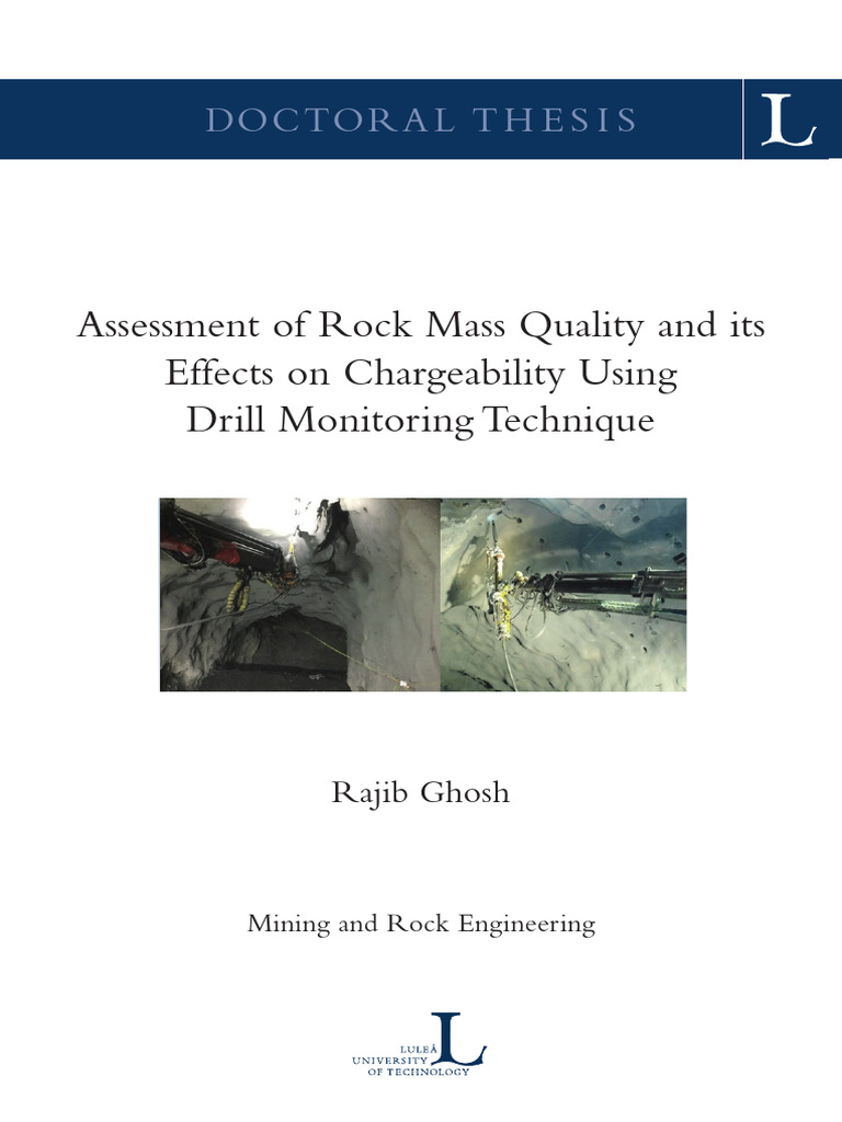 Rock Mass Quality and Chargeability Assessment | PDF | Mining | Stress ...