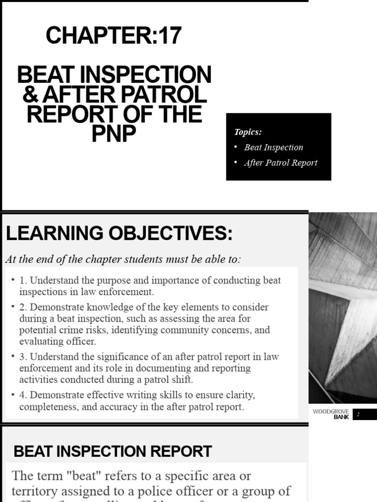 Beat Inspection & After Patrol Report of The PNP (Group 9) | PDF ...