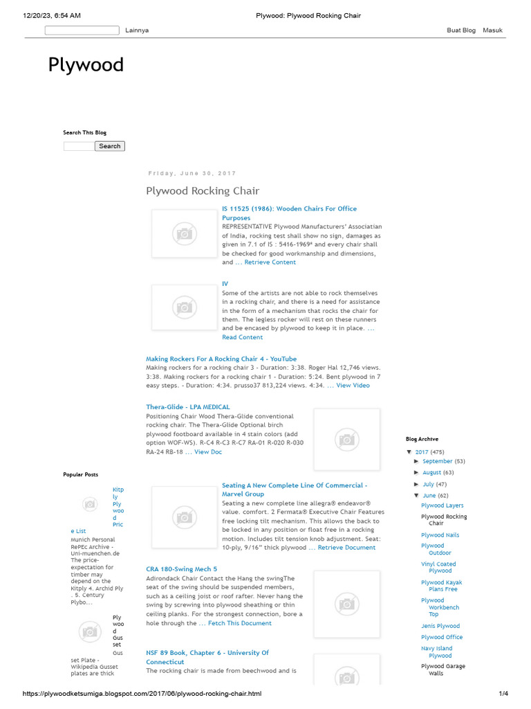 Plywood_ Plywood Rocking Chair | PDF | Plywood | Chair