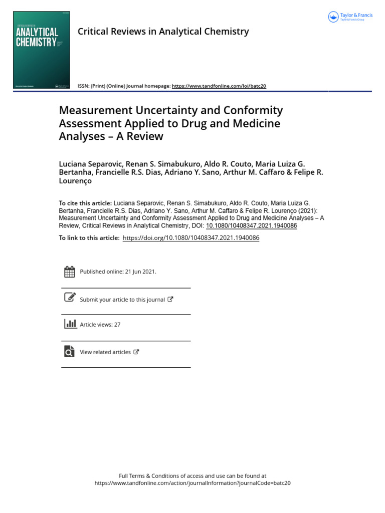 CRAC - Uncertainty and Conformity Assessment - Review | PDF ...