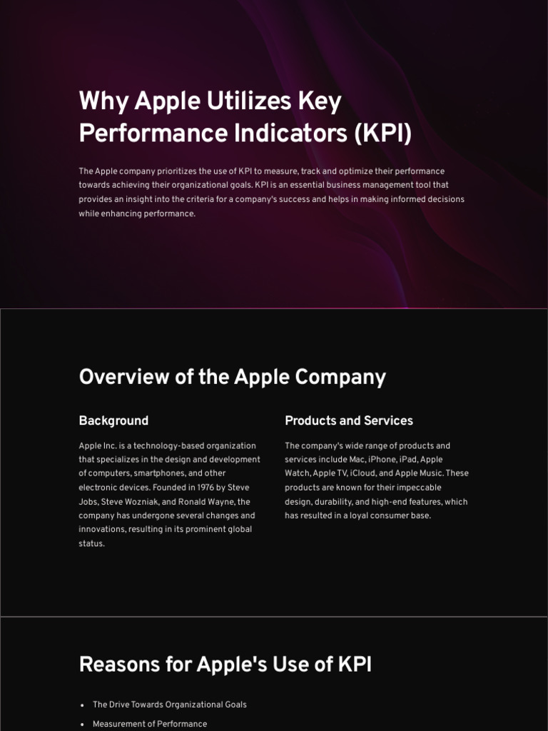 Why Apple Utilizes Key Performance Indicators KPI | PDF | Performance ...
