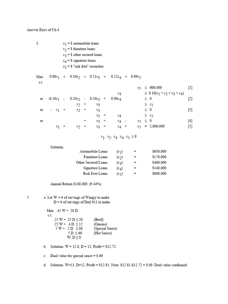 Answer Keys - Excercise Questions | PDF