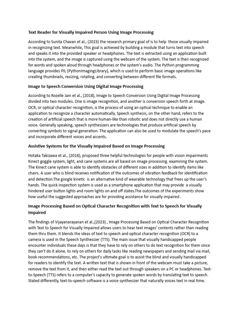 RRL | PDF | Speech Synthesis | Optical Character Recognition