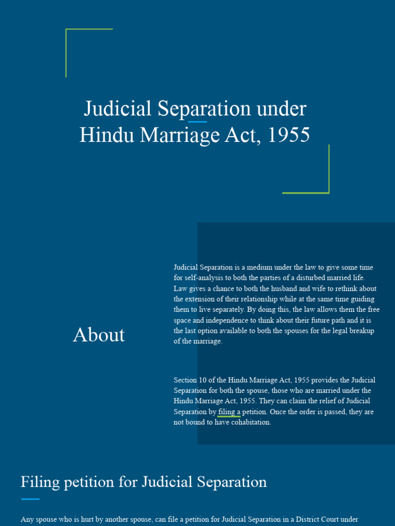 Judicial Separation Under Hindu Marriage Act, 1955 | PDF | Marriage | Husband