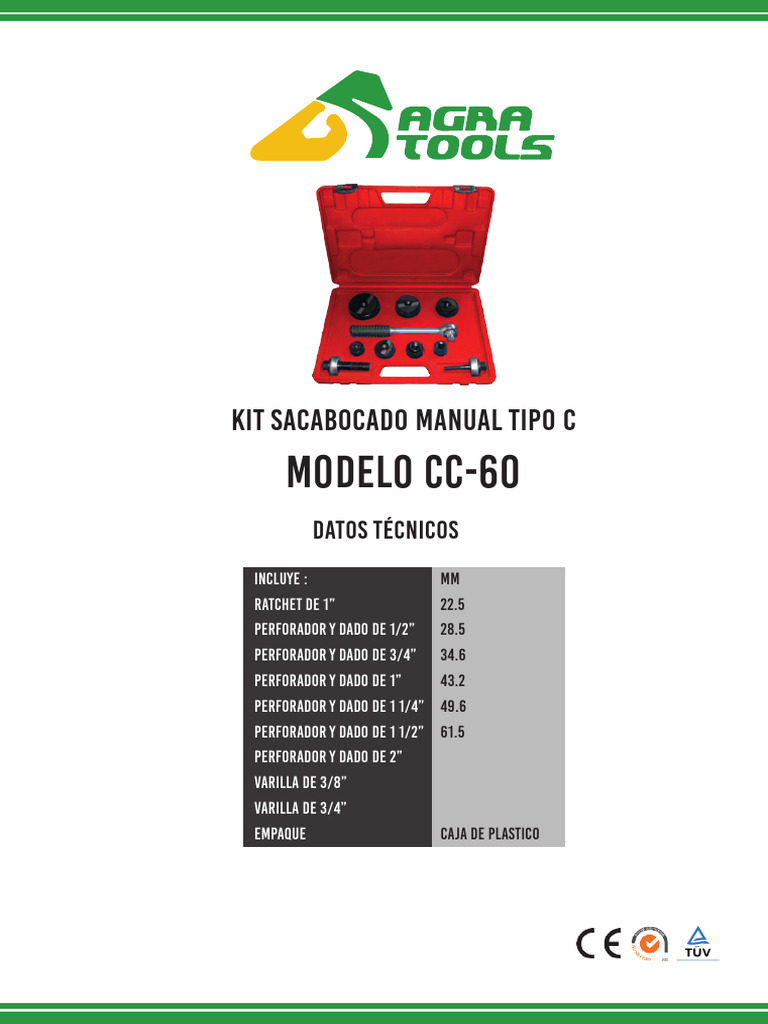 Ficha Tecnica Agra Tools CC-60 | PDF
