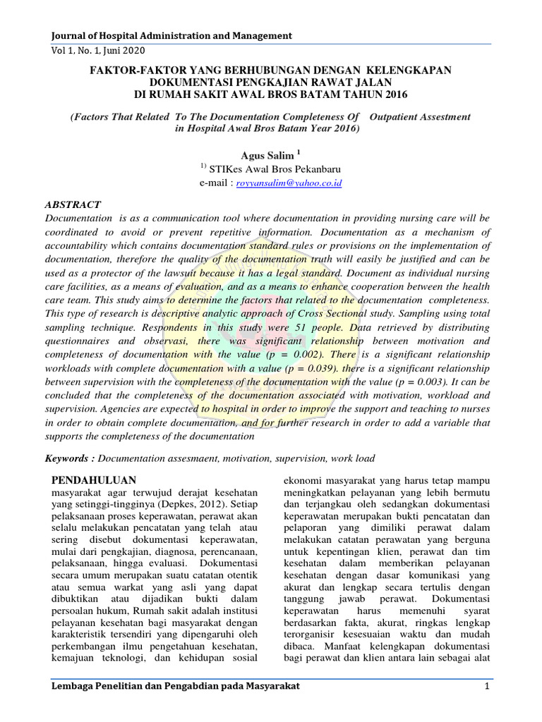 Jurnal Nasional - Juni 2020 (Genap 2019-2020) | PDF | Nursing | Science