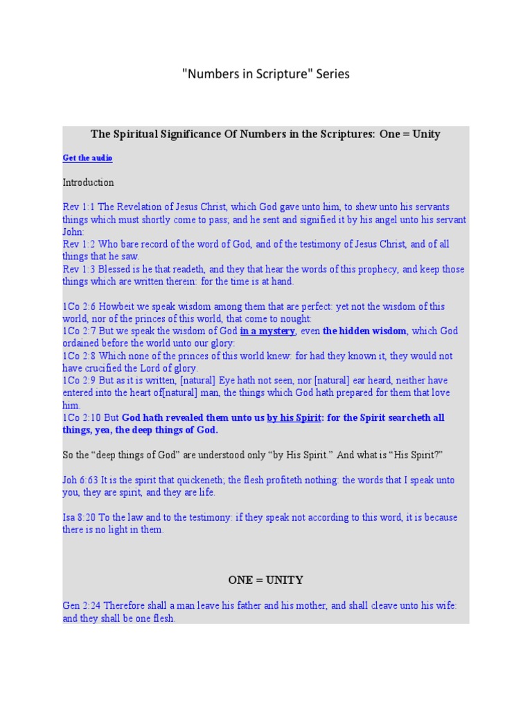 Numbers in Scripture 1-13 | PDF | Glory (Religion) | Jesus
