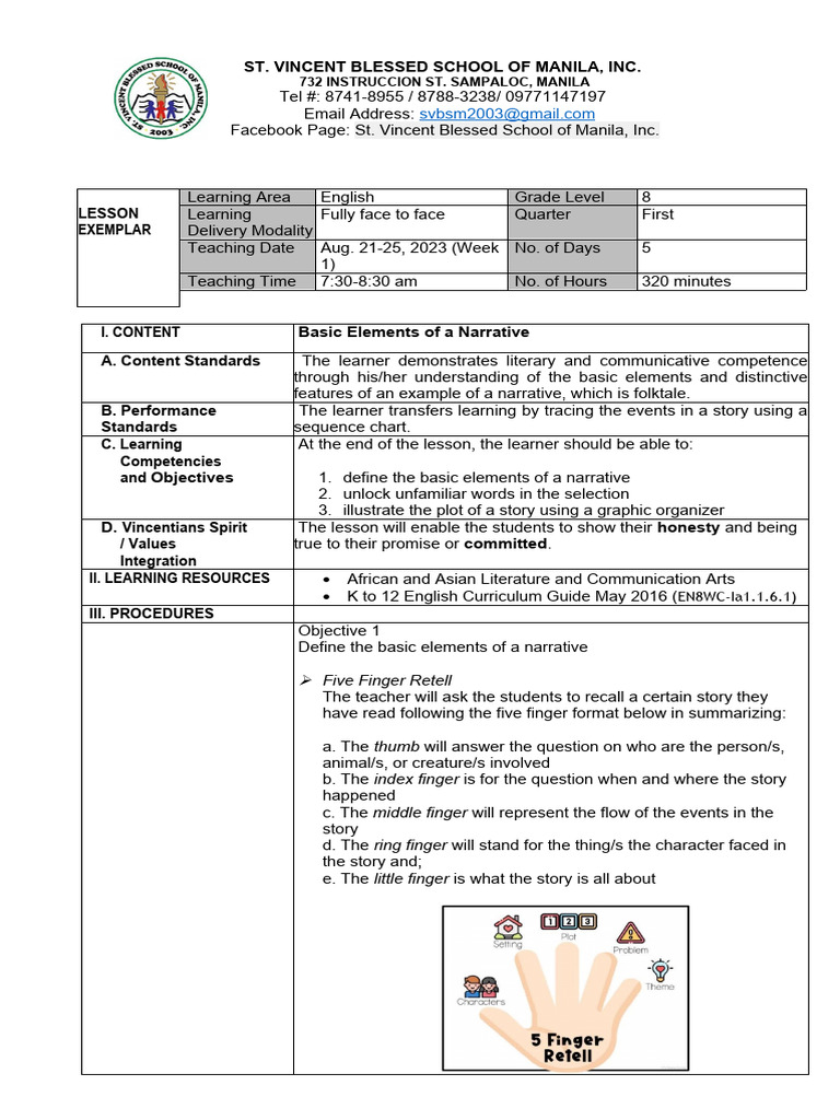 Learning Plan English 8 First Quarter | PDF