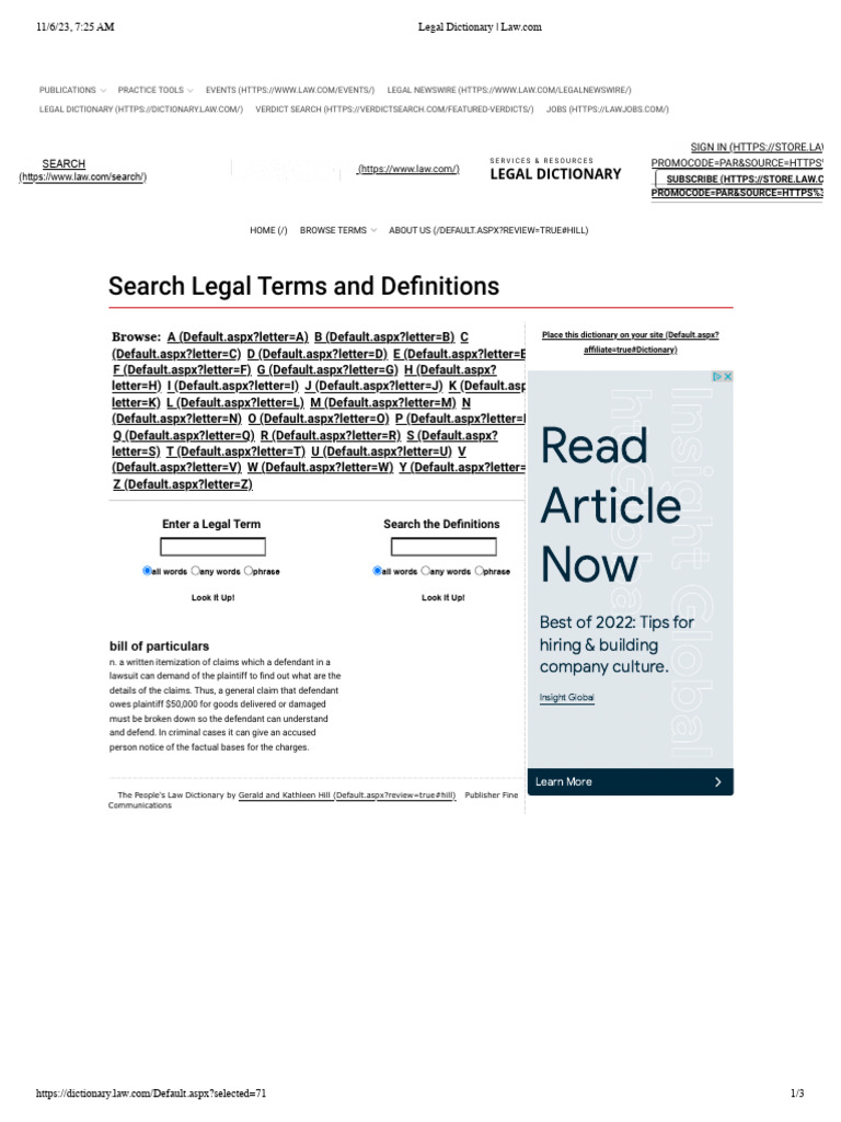 Bill of Particulars | PDF | Lawsuit | Justice