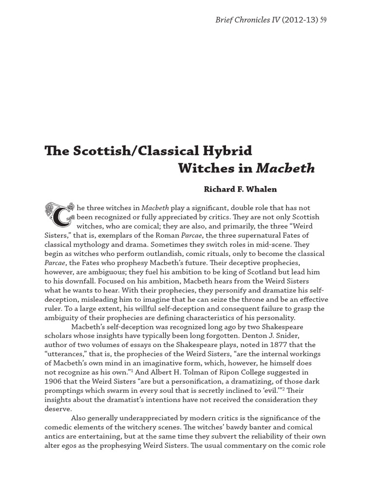 Witches and Weird Sisters in Macbeth | PDF | Macbeth