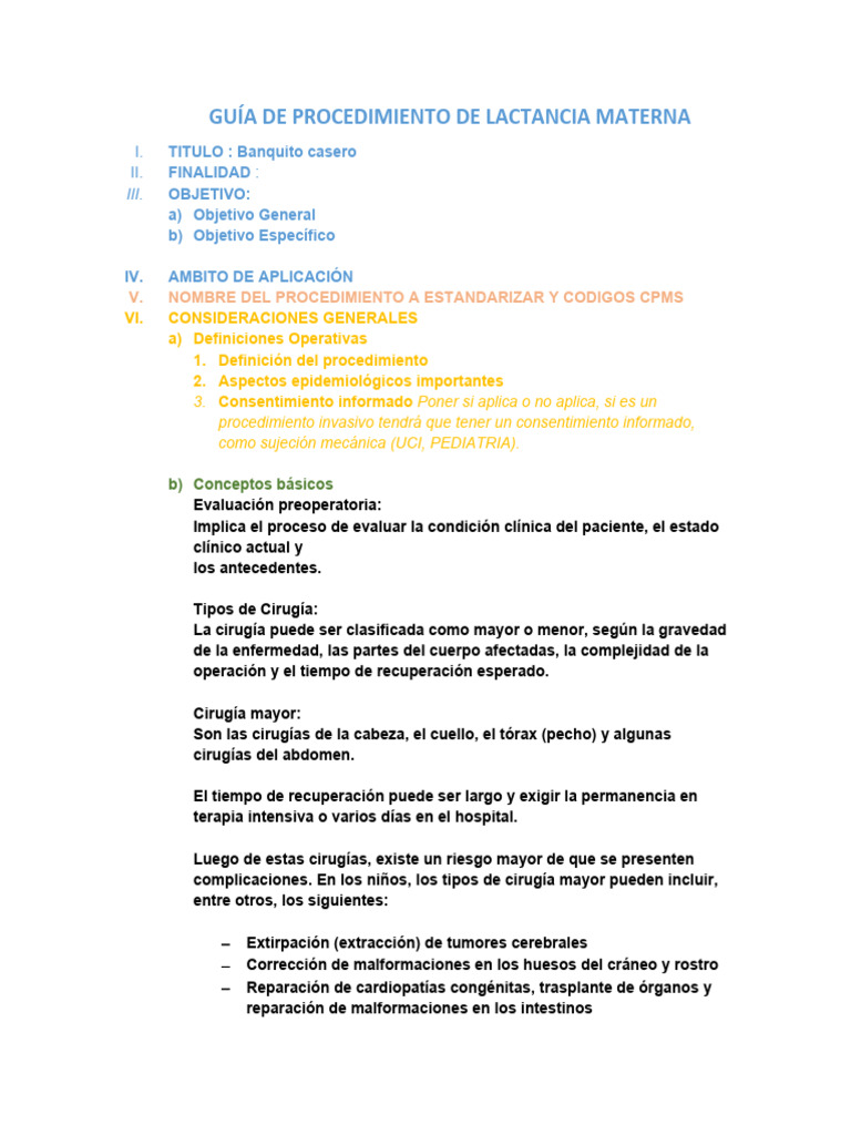 guia de procedimiento-estructura 11 | PDF | Cirugía | Lesión