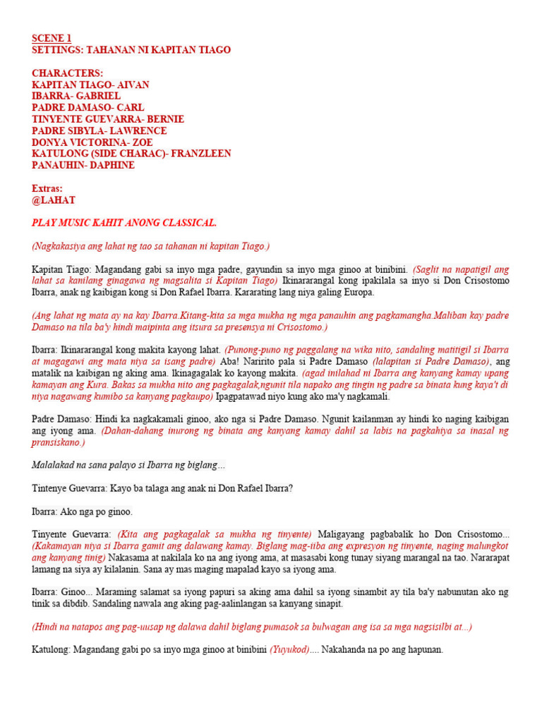 Noli Me Tangere Final Script | PDF