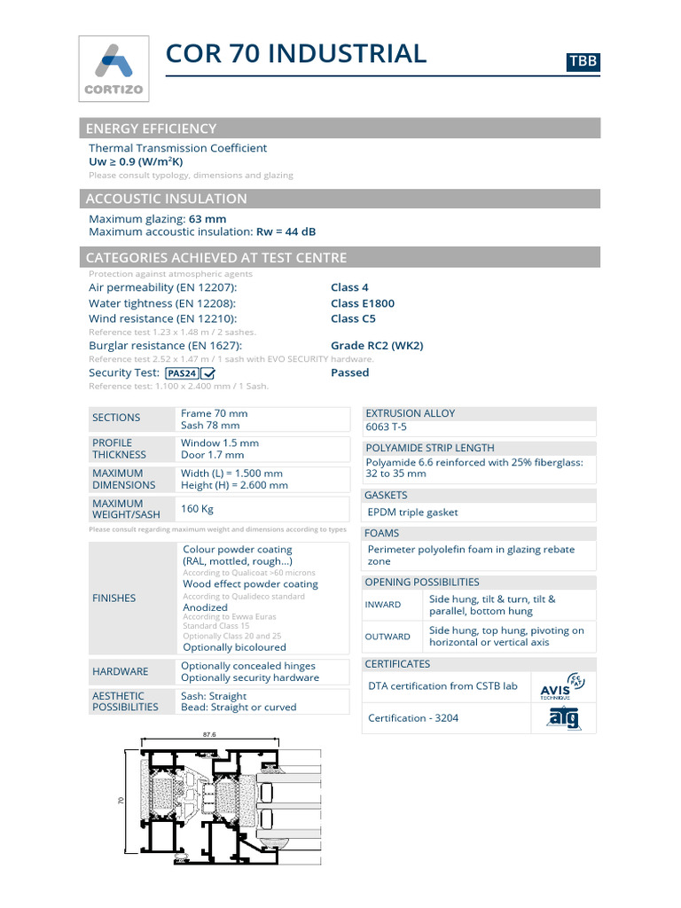 COR 70 Industrial TB | PDF