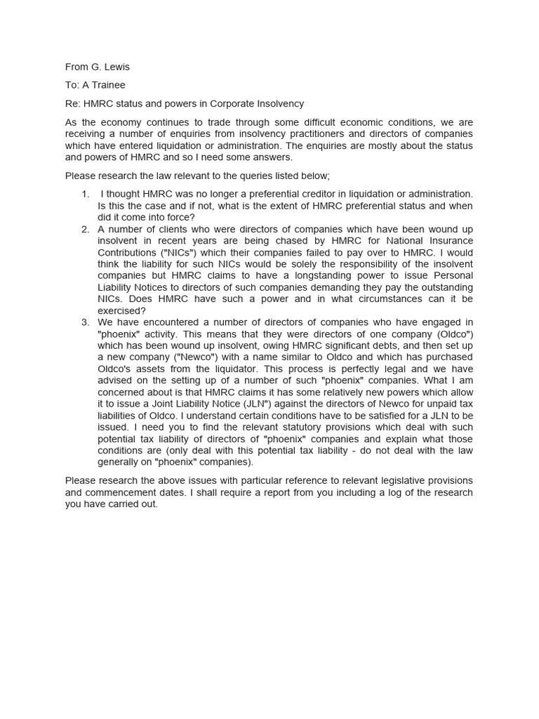 Insolvency Questions | PDF | Liquidation | Insolvency